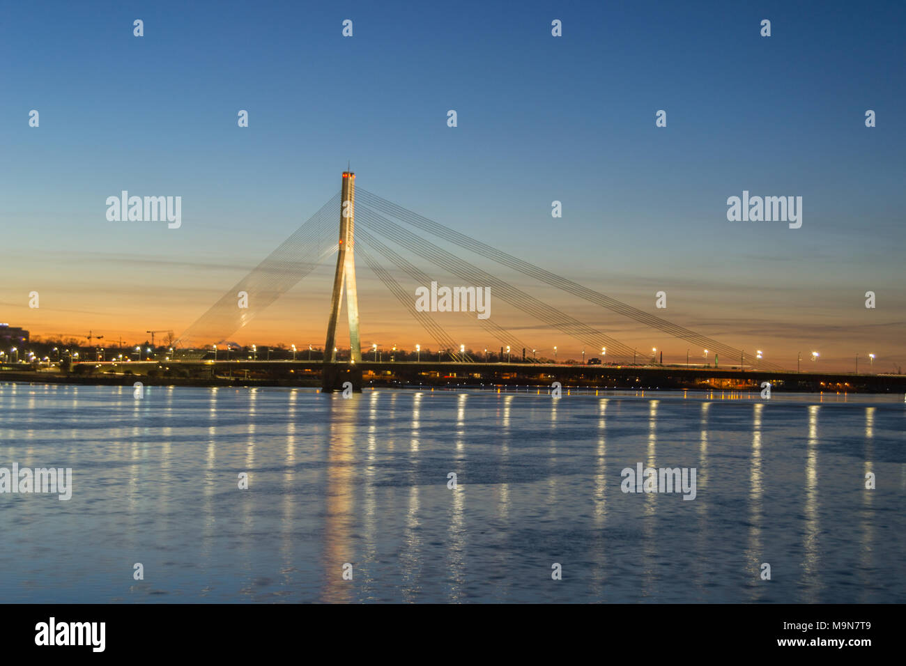Bridge at Sunset Stock Photo - Alamy