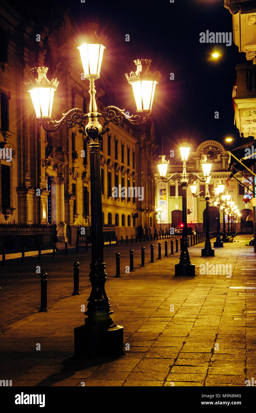 Ancient lanterns of the historic center of Lima in Peru Stock Photo - Alamy