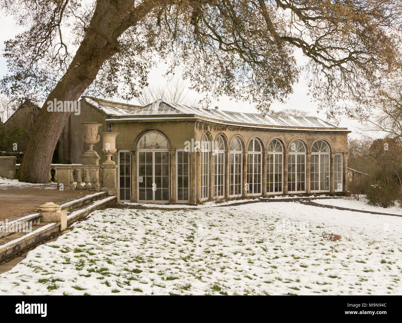 The orangery, in the grounds of the 18th Century neoclassical Blaise ...