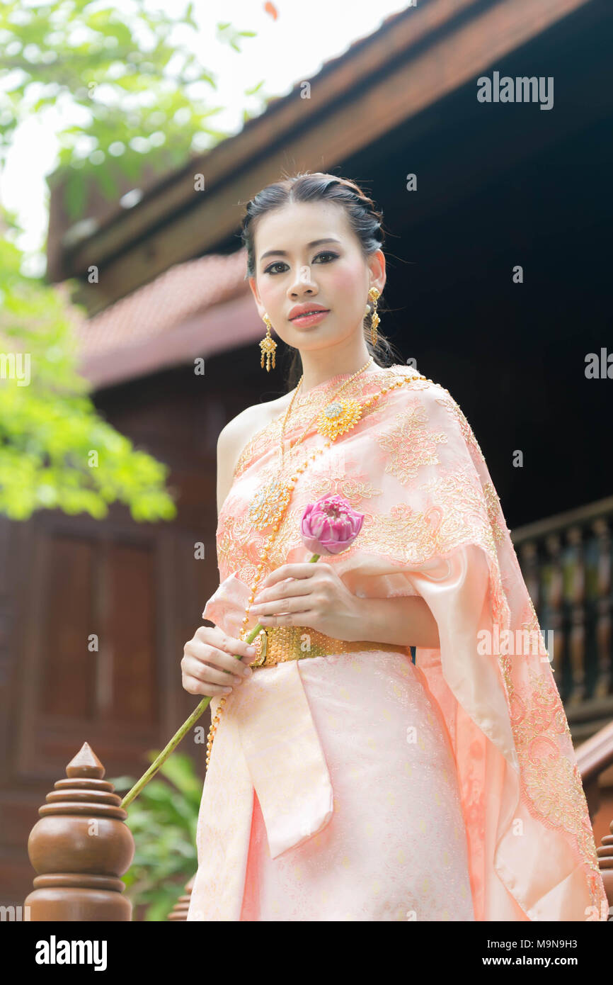 Women in a beautiful traditional thai clothing Stock Photo - Alamy