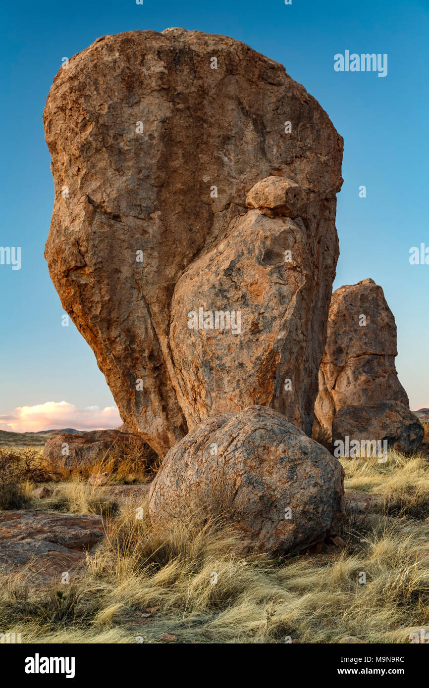 Standing rocks (hardened volcanic tuff), City of Rocks State Park, near ...