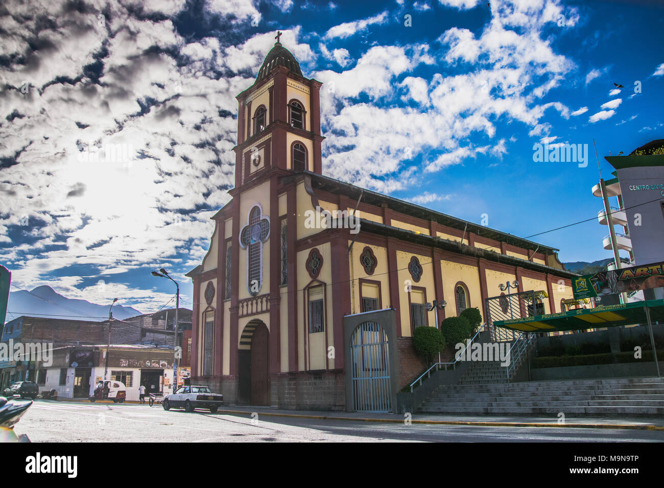 Matriz de la Merced church located in the main square of Chanchamayo ...