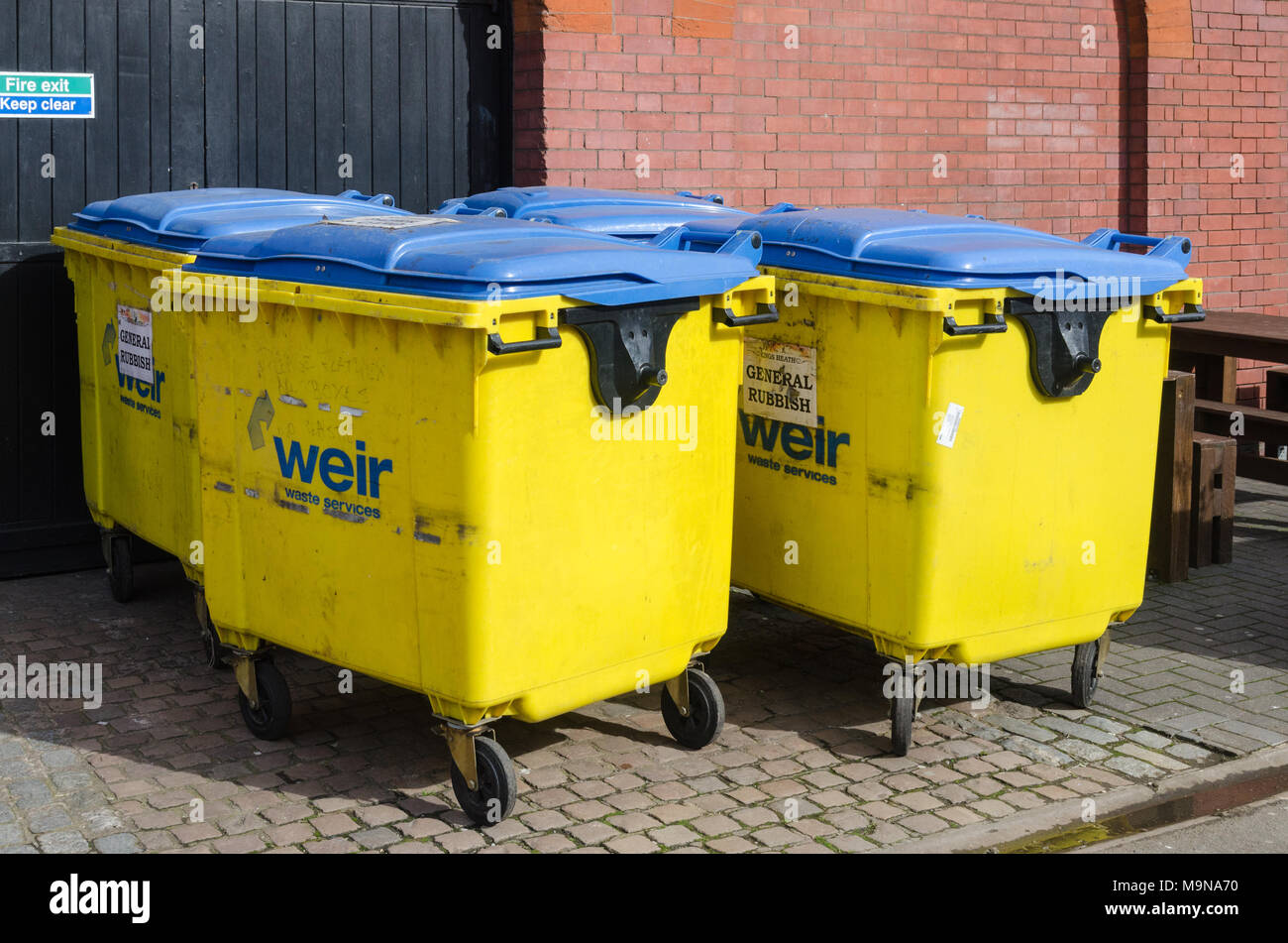 Bins with blue lids hi-res stock photography and images - Alamy
