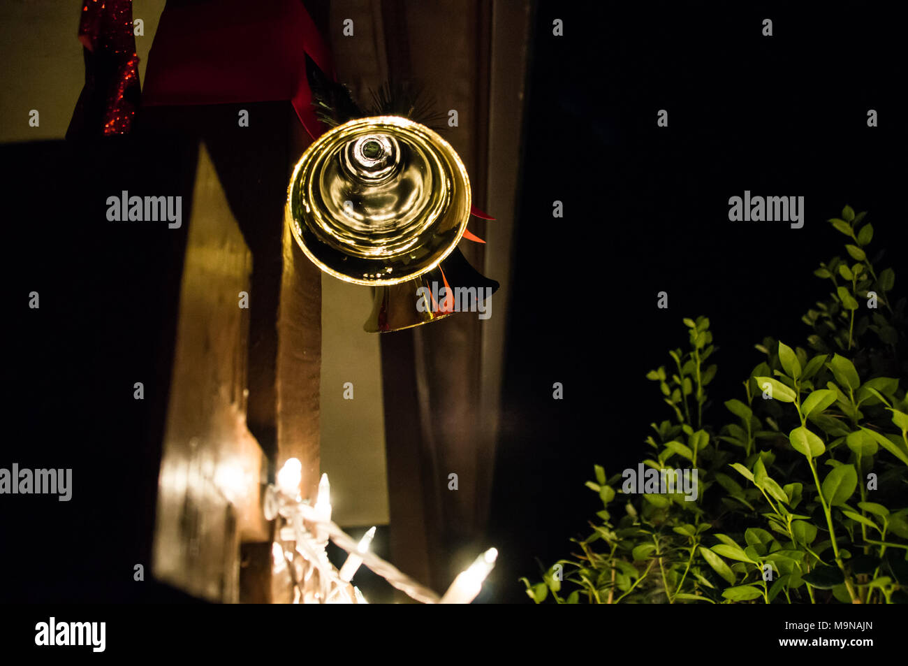 Christmas bells at night Stock Photo - Alamy