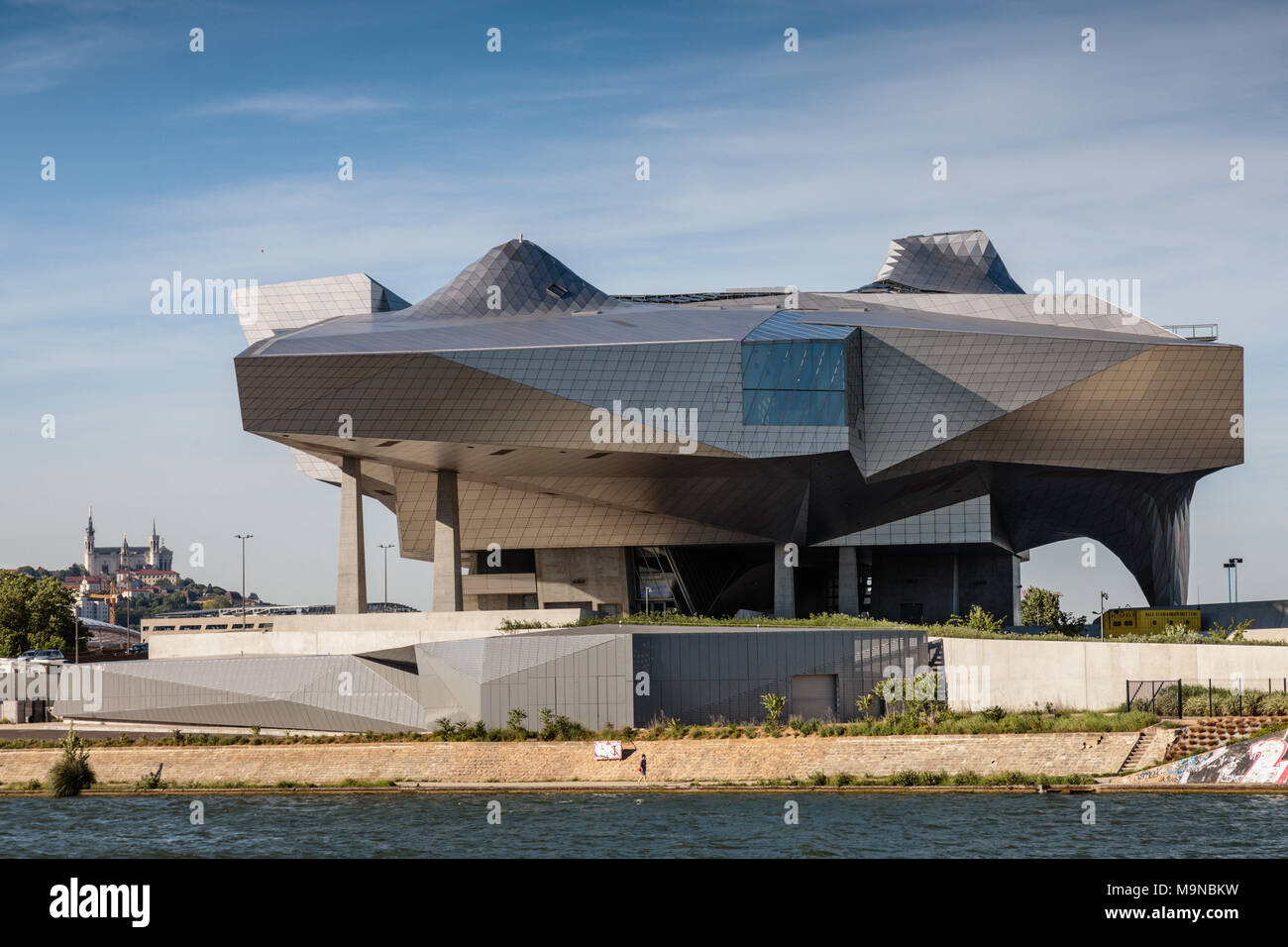 view from river of Musée des Confluences, a science centre and ...