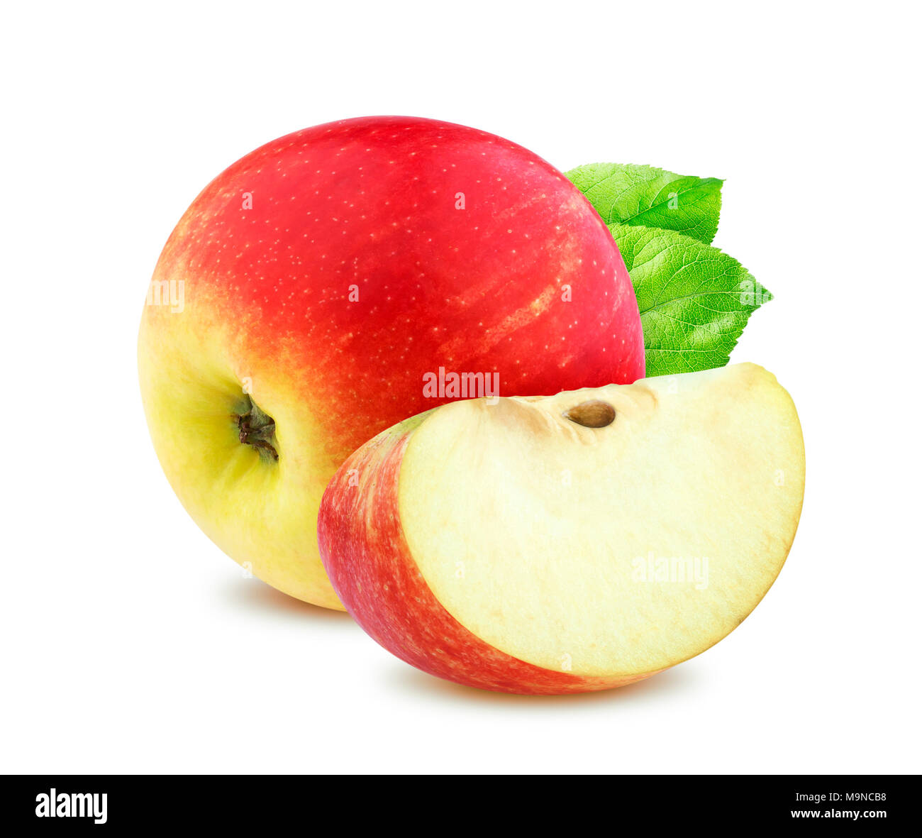 Single red apple isolated on white background Stock Photo - Alamy