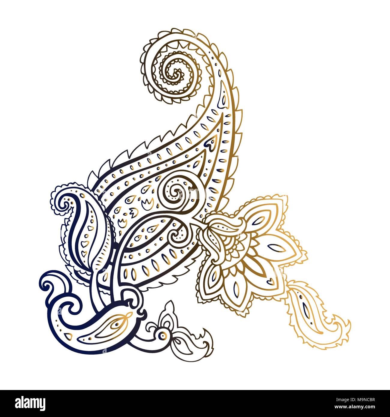 Paisley background. Hand Drawn ornament. Vector illustration Stock ...