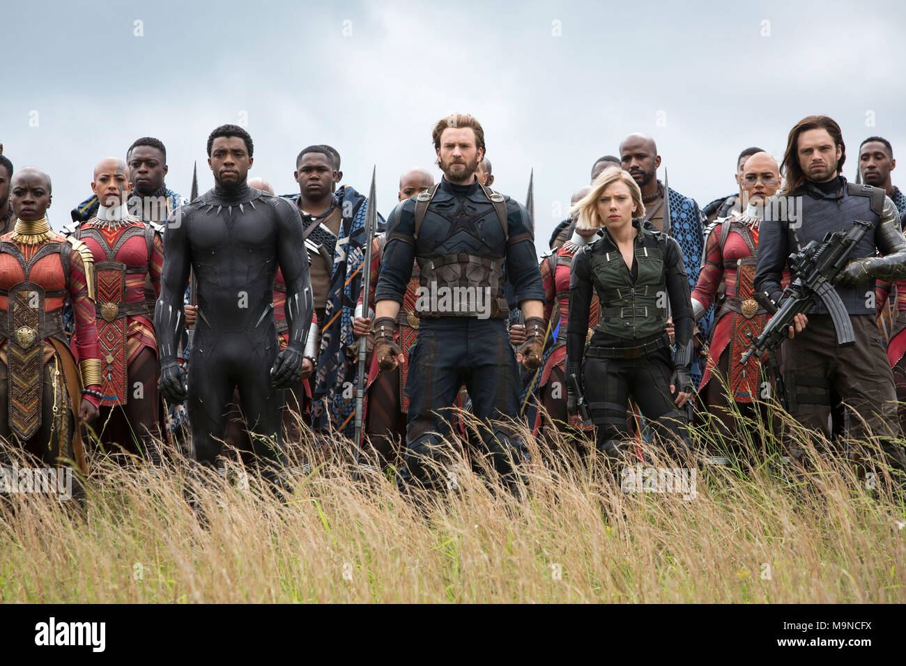 AVENGERS: INFINITY WAR, front from left: Danai Gurira as Okoye ...