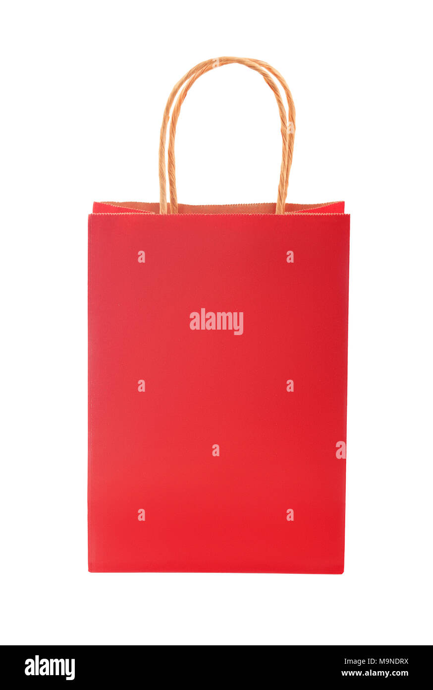 Ecological recycling red paper package, packet, bag isolated on white ...