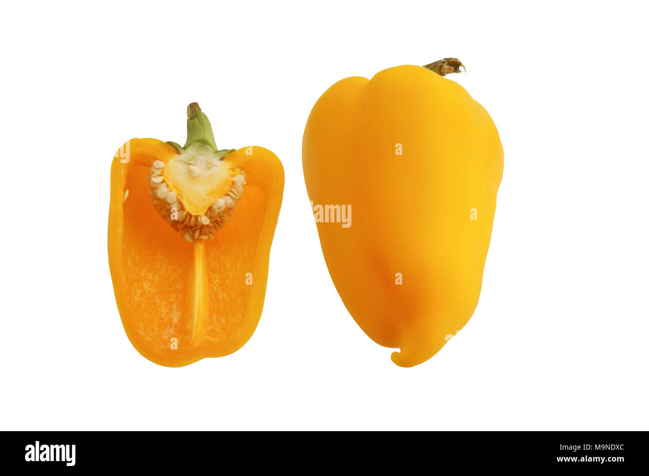 Bulgarian yellow pepper isolated on white background Stock Photo - Alamy