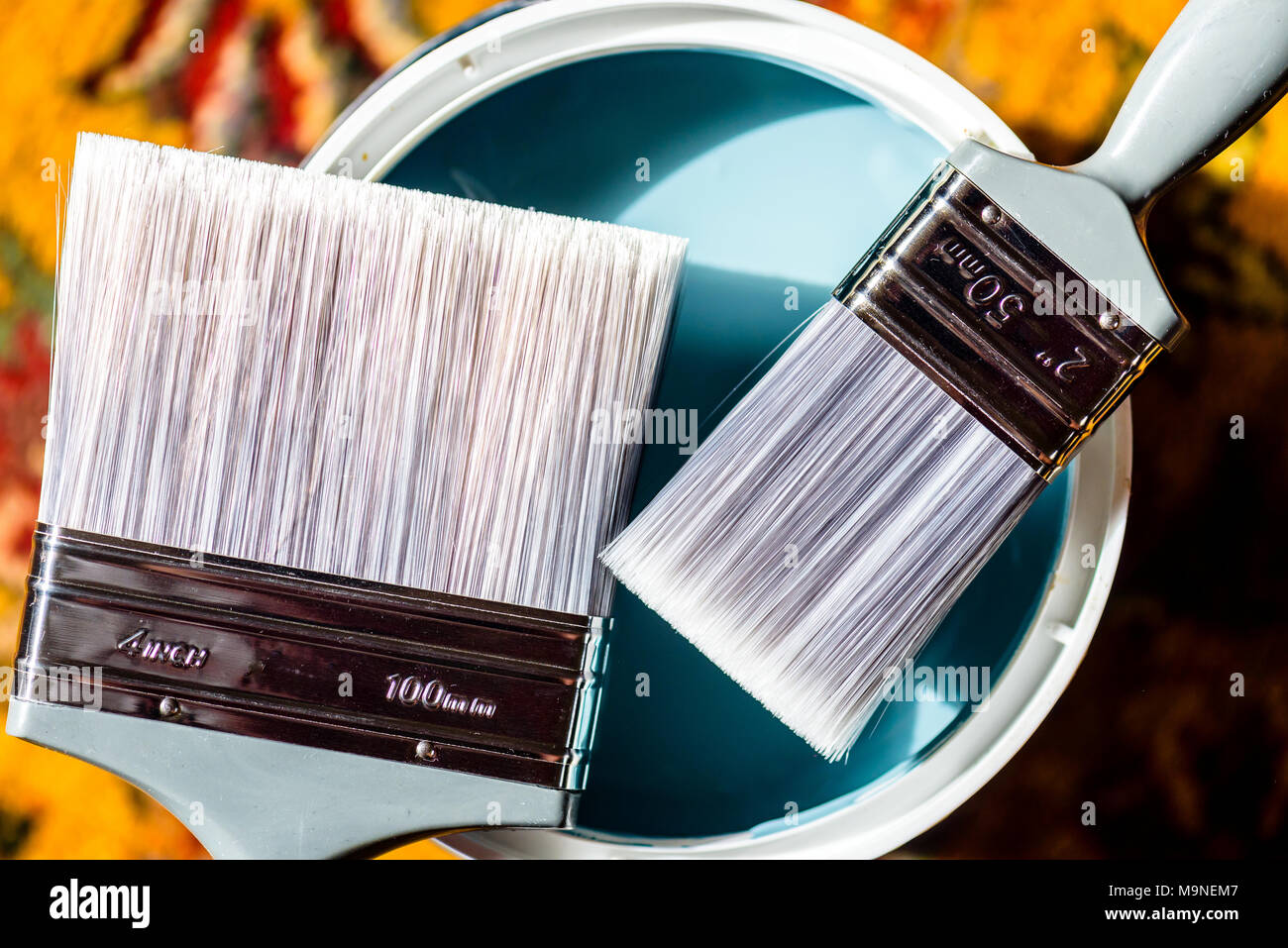 Decorators Paint Brush and Paint Stock Photo - Alamy