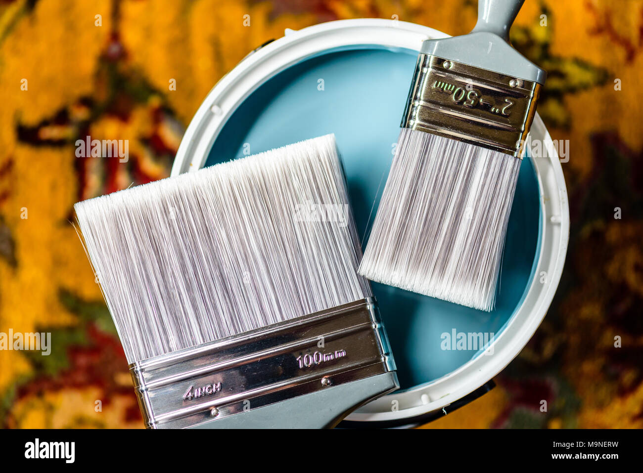 Decorators Paint Brush and Paint Stock Photo - Alamy