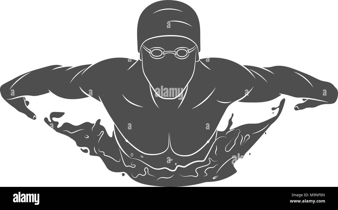 Swimmer Butterfly silhouette Stock Vector Image & Art - Alamy