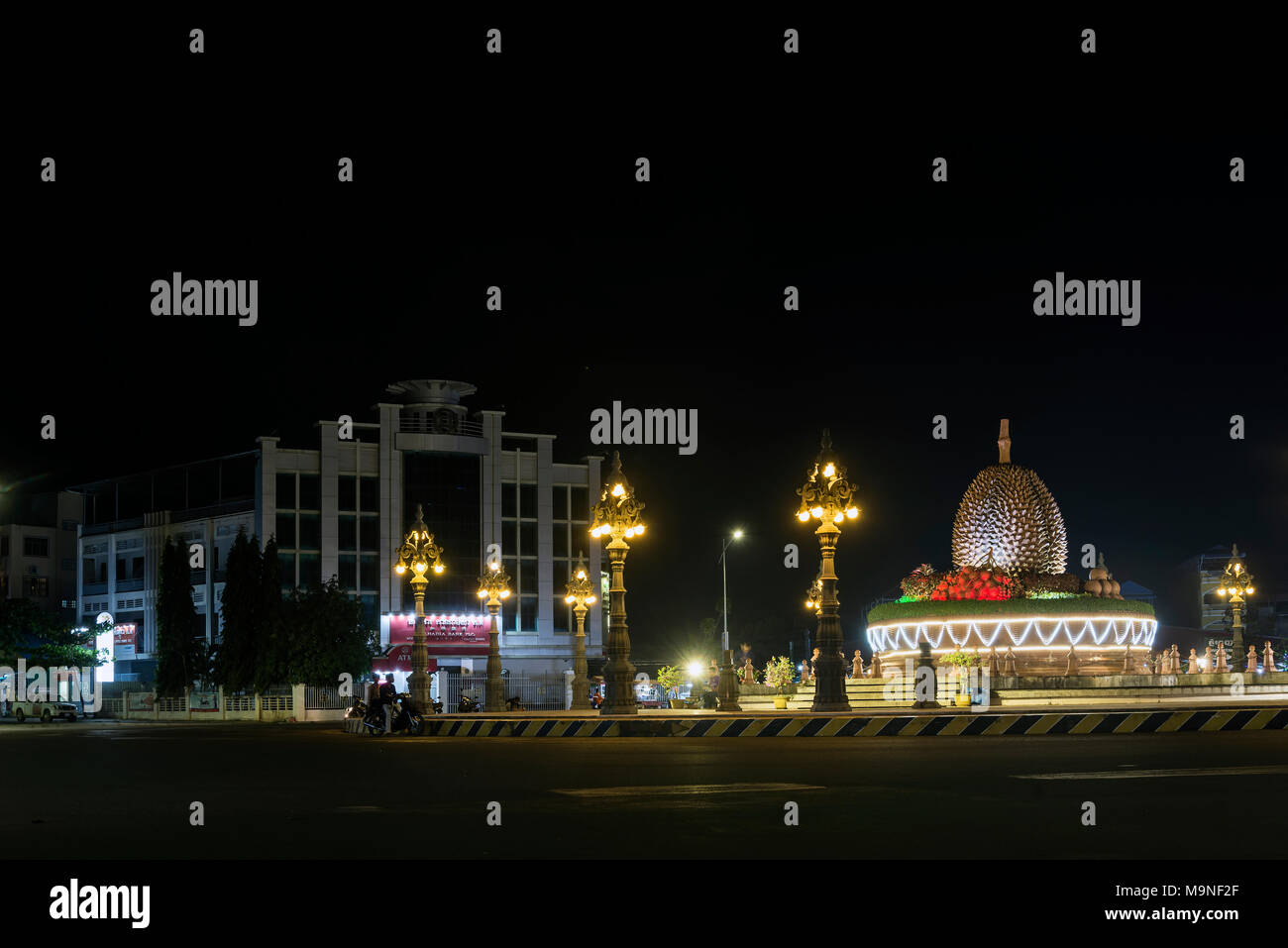 durian roundabout landmark in central kampot town street cambodia at ...