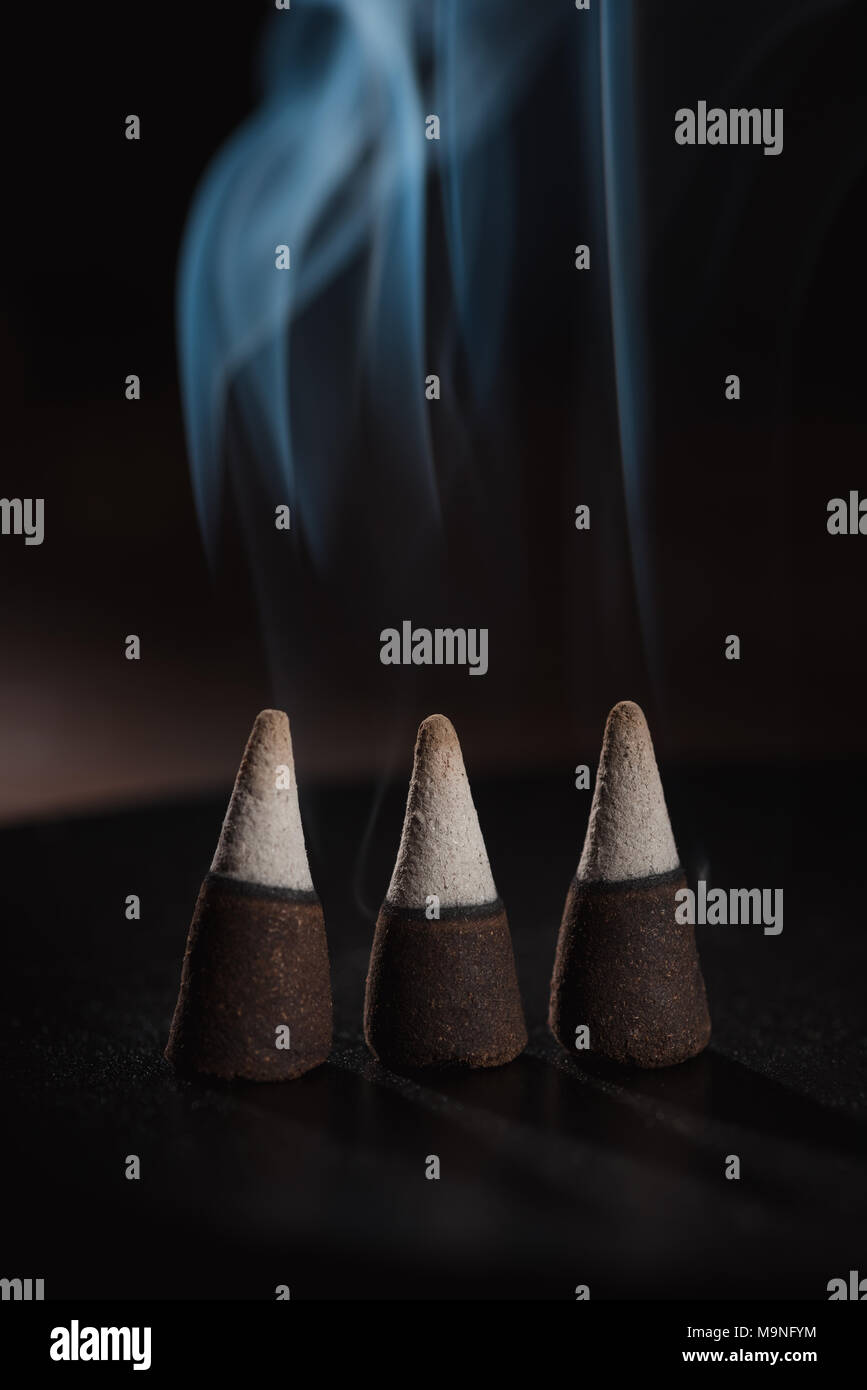 Incense sticks smoke on black hi-res stock photography and images - Alamy