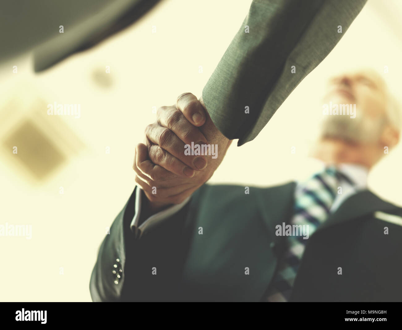business partners, partnership concept with two businessman handshake ...