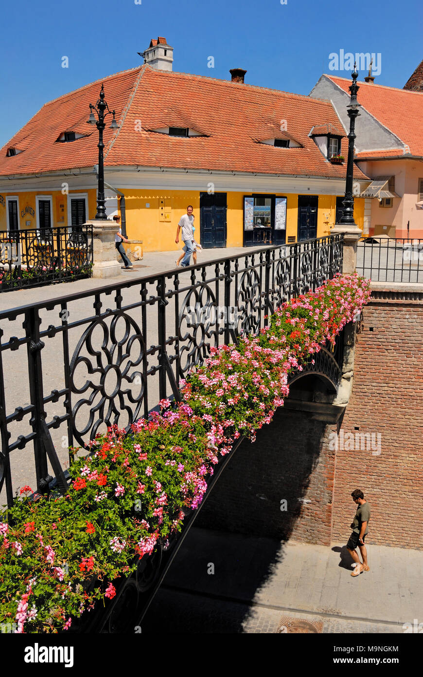 Sibiu, Transylvania, Romania. Iron Bridge (or 'Liars Bridge') "Podol ...