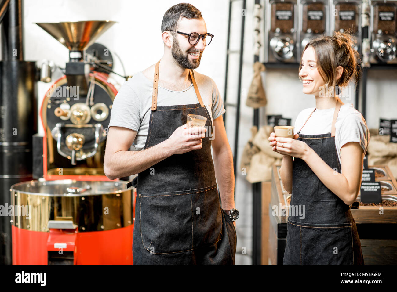 Baristas at the coffee shop Stock Photo - Alamy