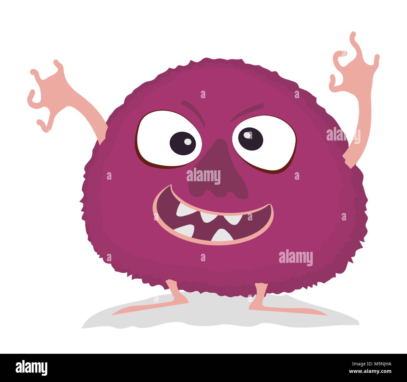 Humorous cartoon monster. Vector Halloween violet monster Stock Vector ...