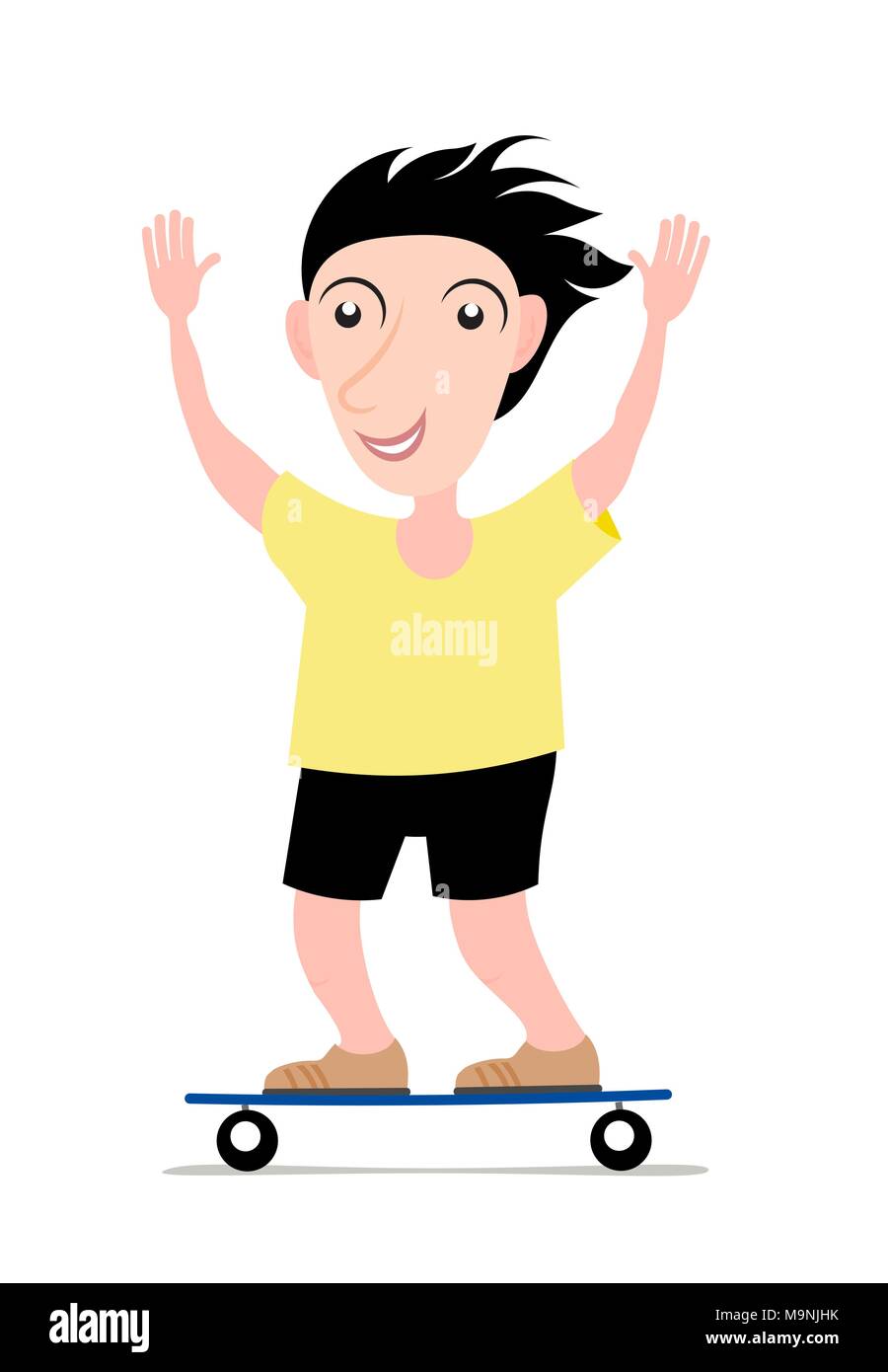 Cartoon boy, teenager on a skateboard Stock Vector Image & Art - Alamy