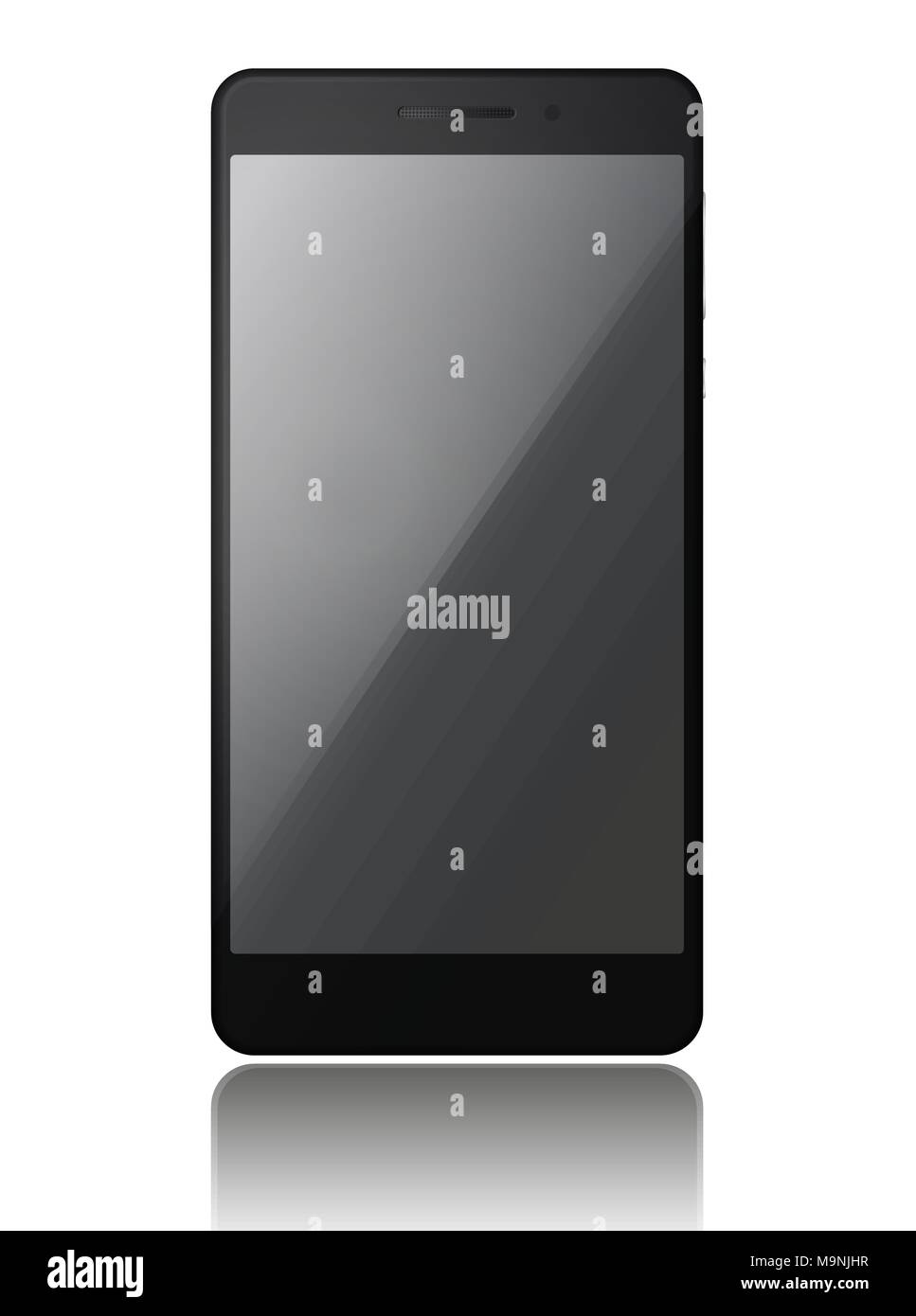 Realistic vector smartphone, mobile phone with reflection Stock Vector ...