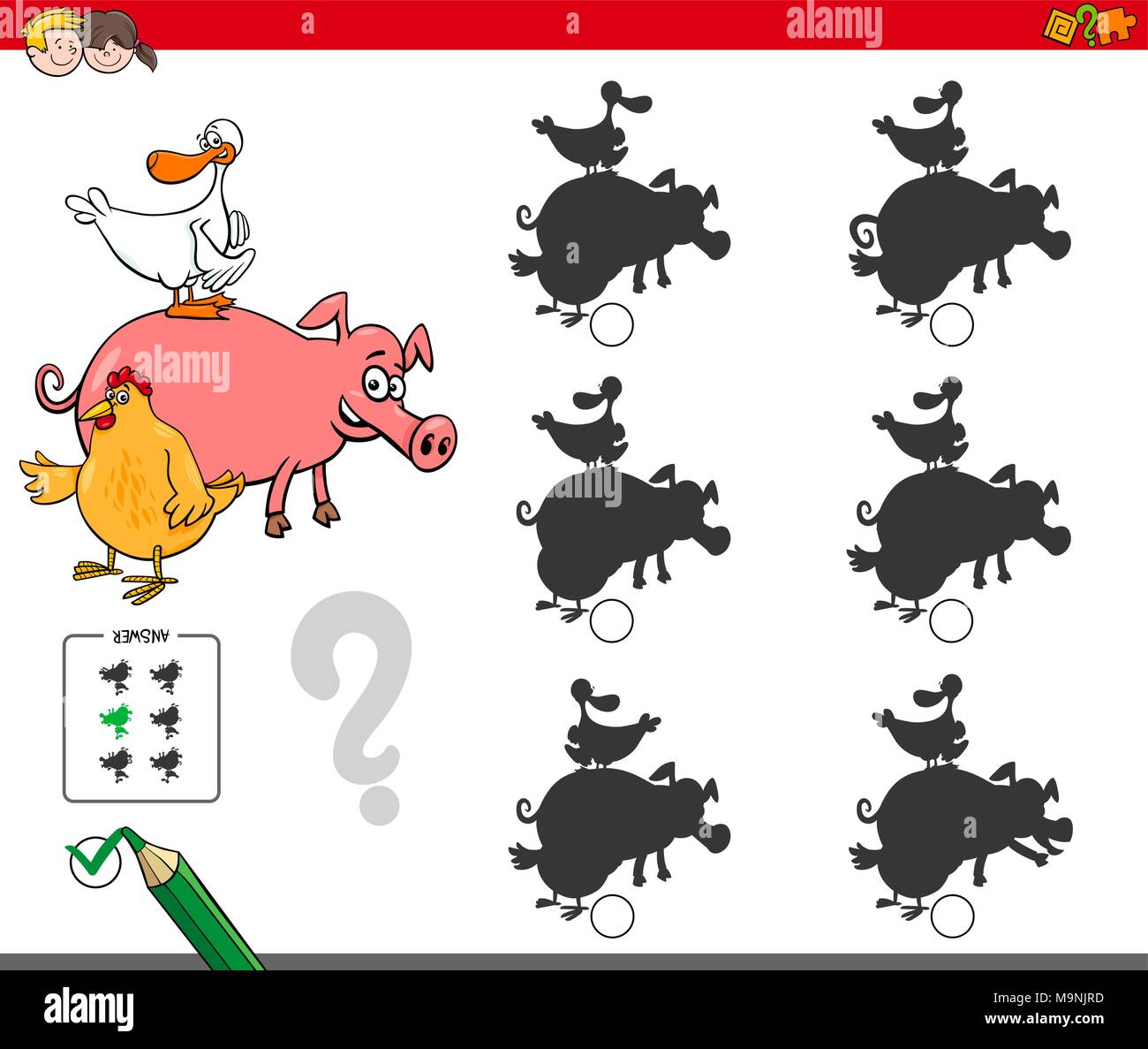 Cartoon Illustration of Finding the Shadow without Differences ...