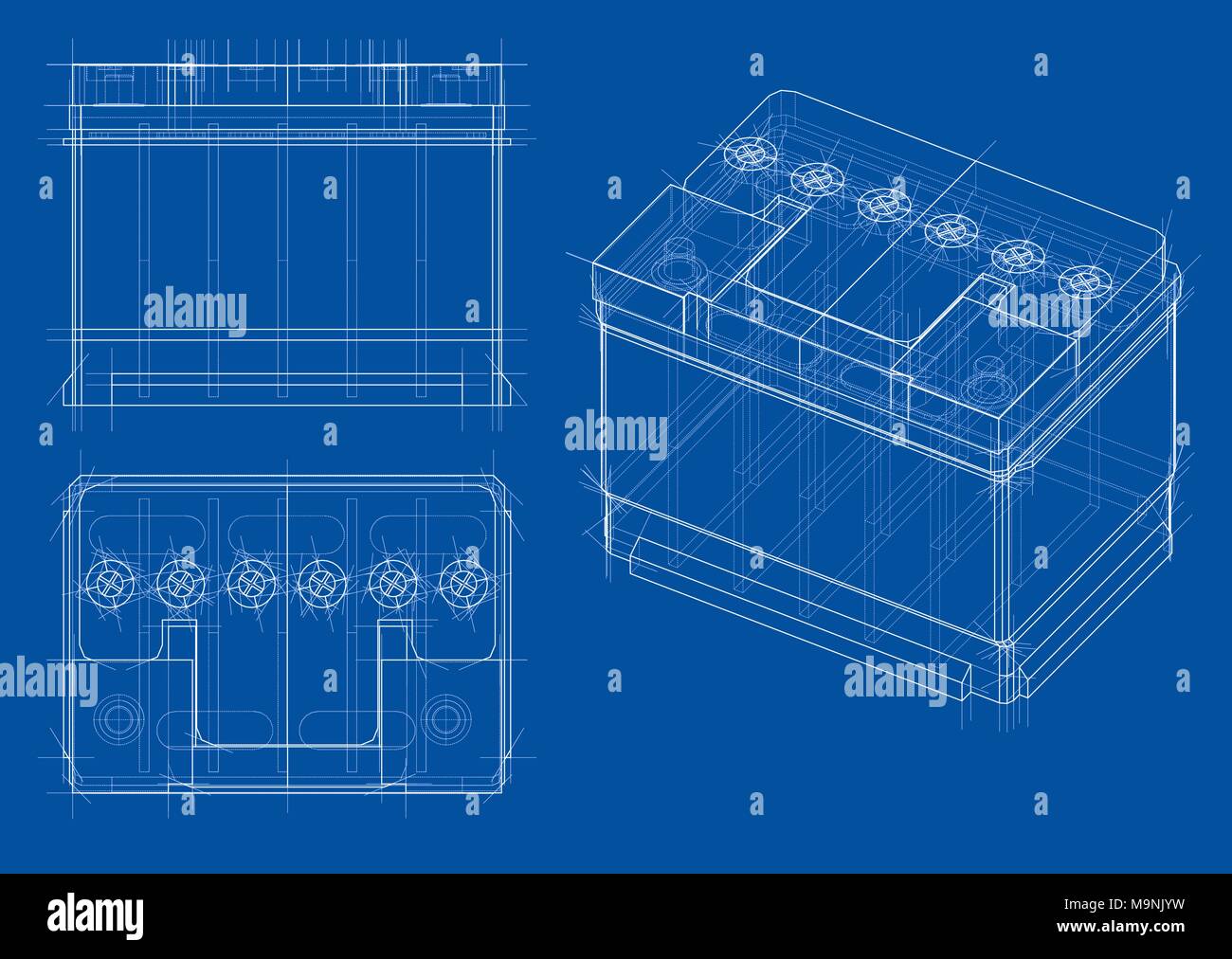 Battery car outline. Vector rendering of 3d Stock Vector Image & Art ...