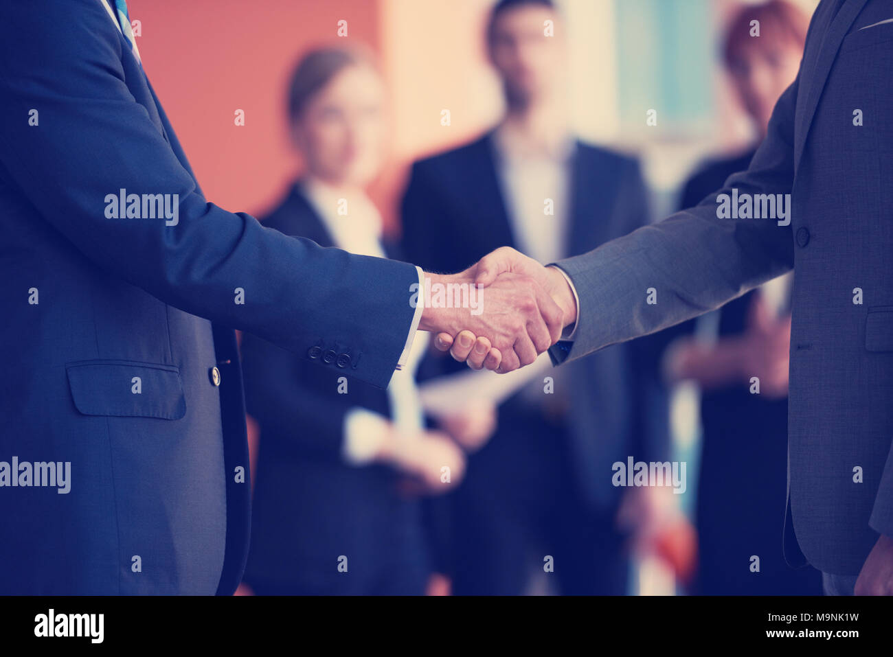 business partners, partnership concept with two businessman handshake ...