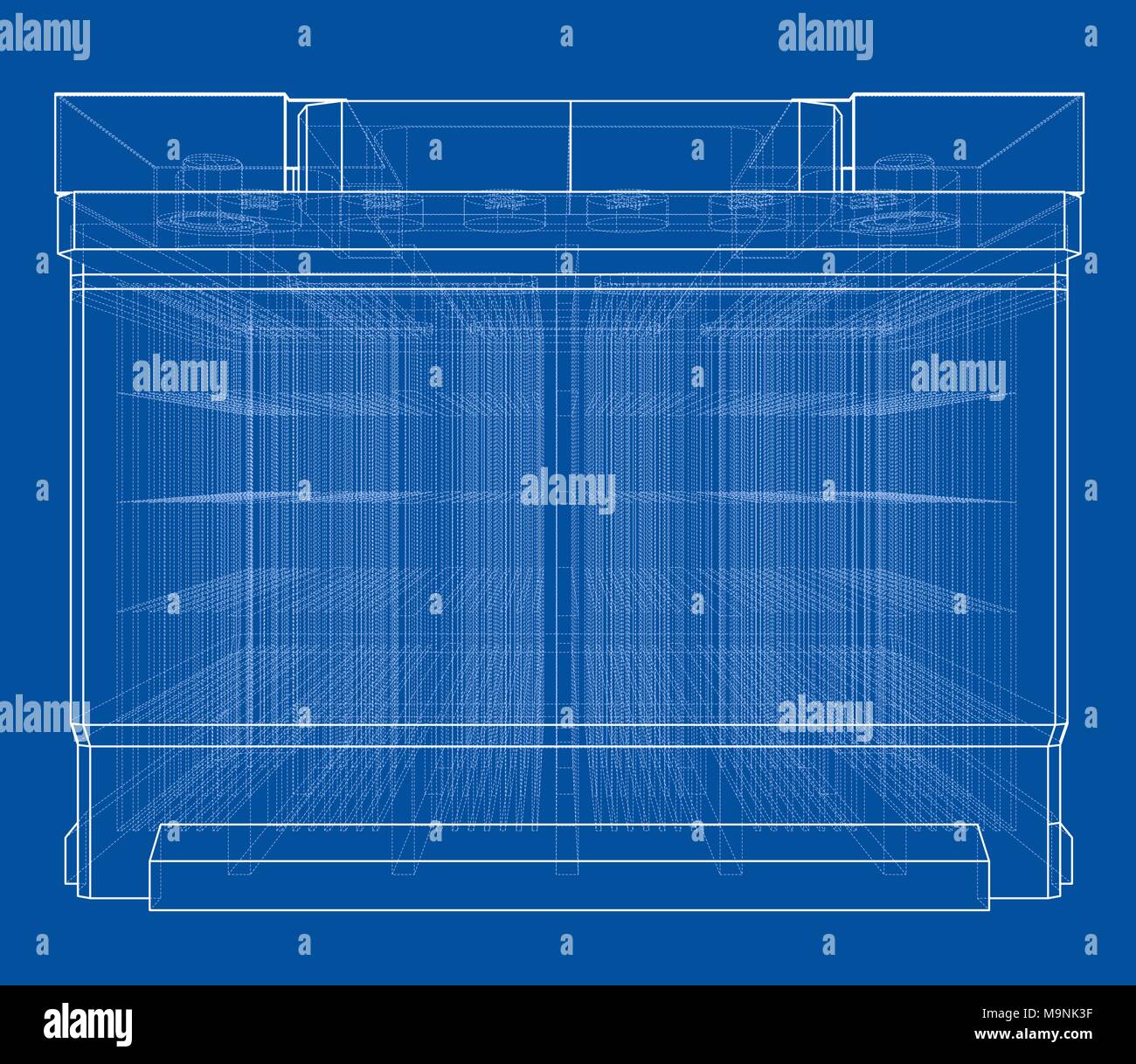 Battery car outline. Vector rendering of 3d Stock Vector Image & Art ...