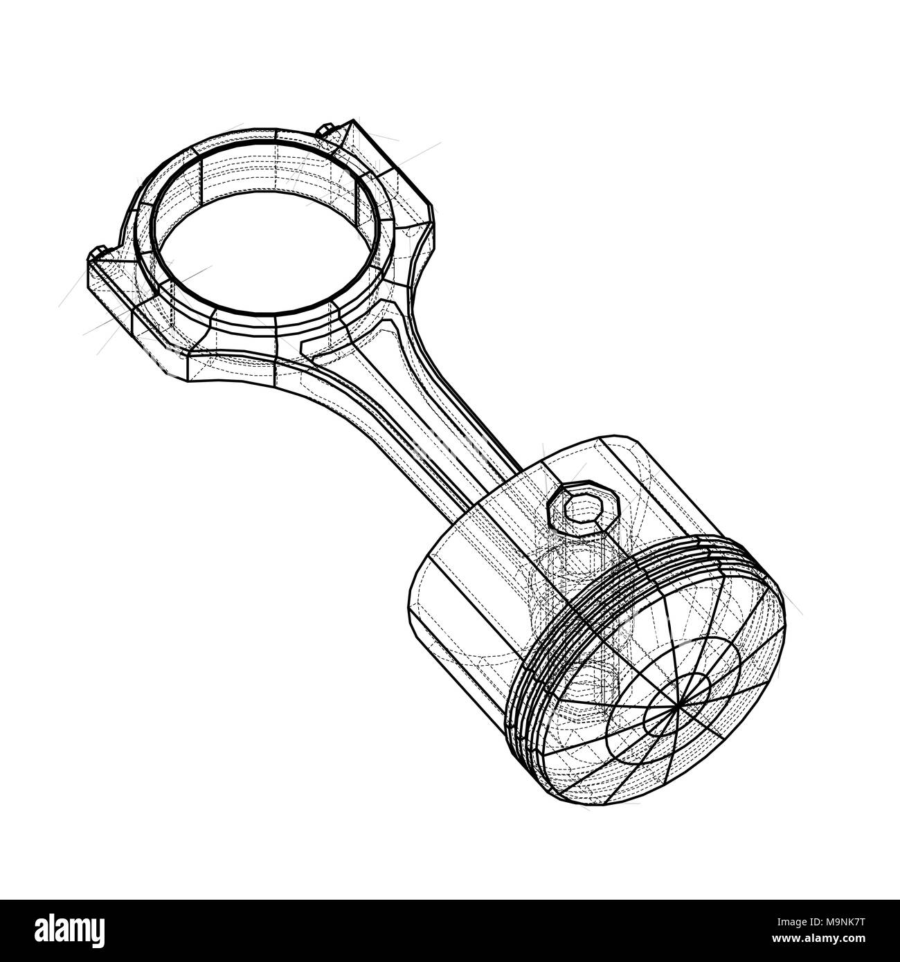 Sketch of piston. Vector rendering of 3d Stock Vector Image & Art - Alamy