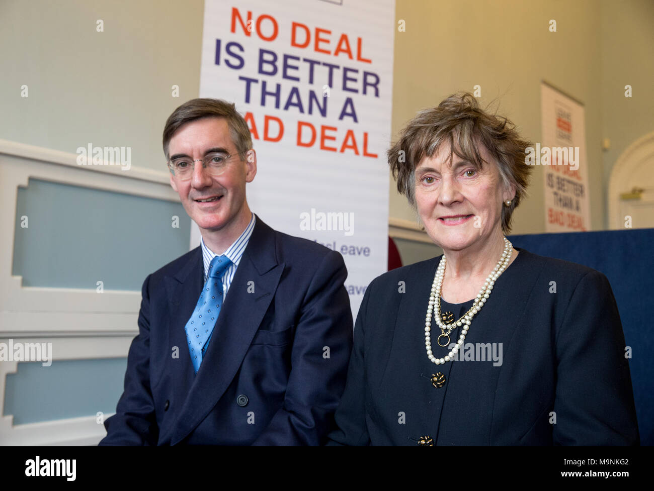 Jacob Rees-Mogg, with his Mother Lady Gillian Rees-Mogg, speaking at ...