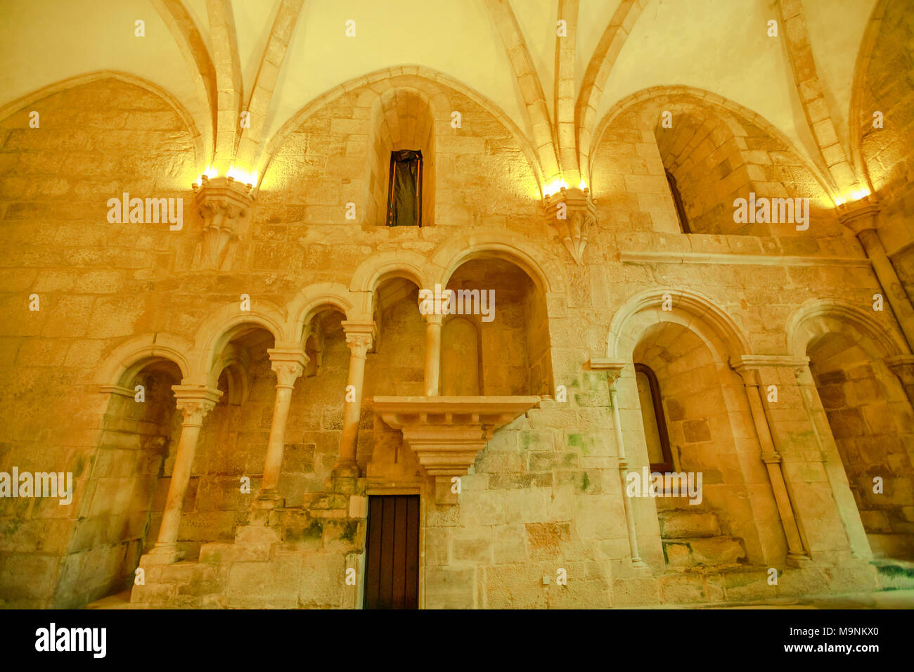 Alcobaca, Portugal - August 15, 2017: close-up of the pulpit, accessed ...