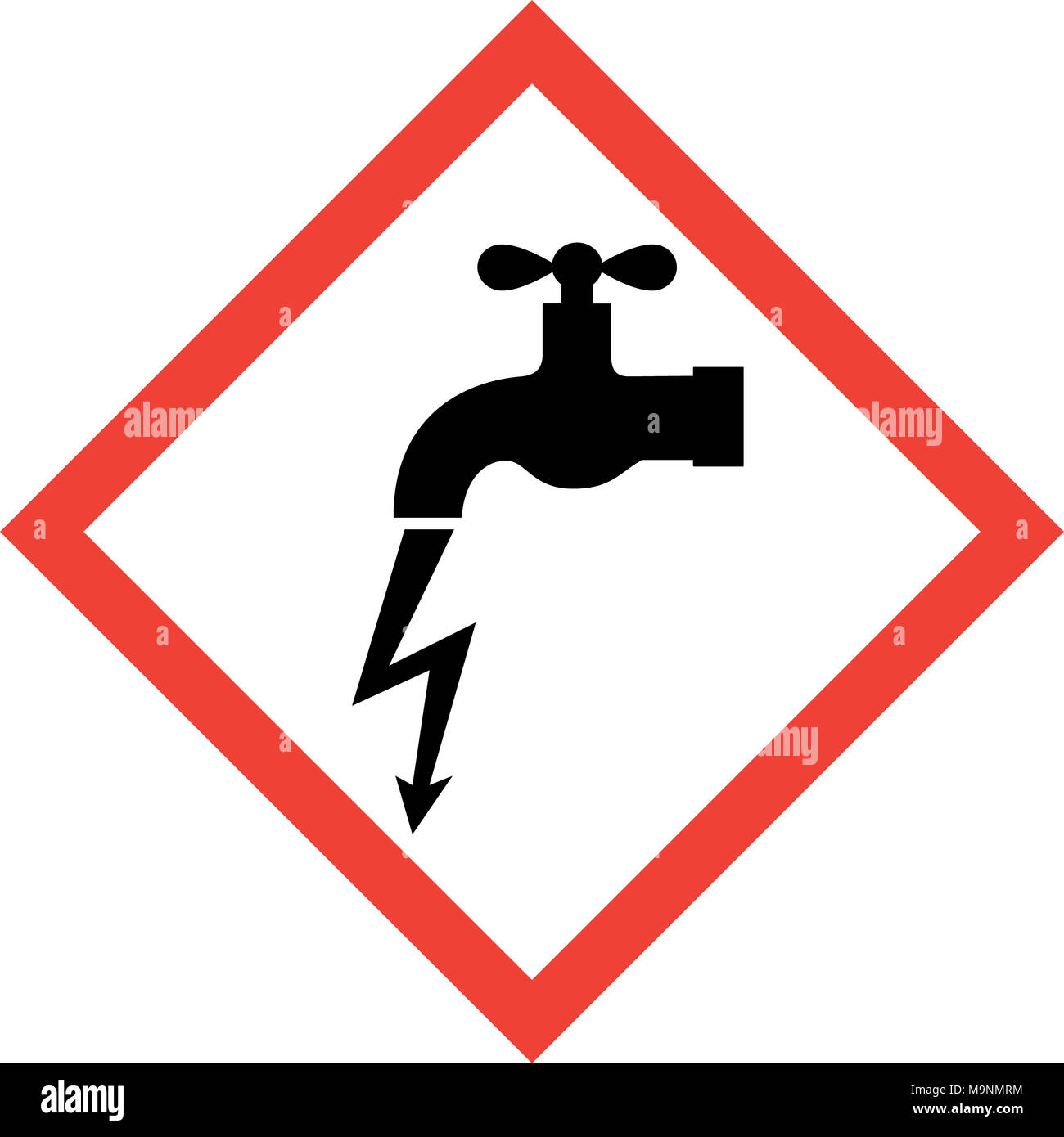 Hazard sign with electric leakage symbol Stock Photo - Alamy