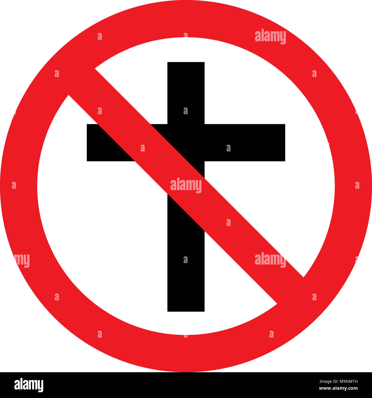 No christian religion allowed sign Stock Photo - Alamy