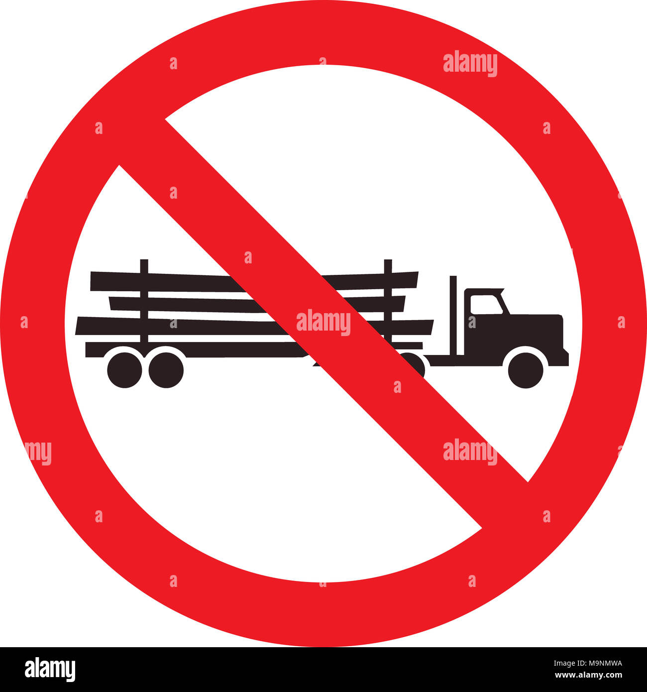 No logging truck allowed sign Stock Photo - Alamy
