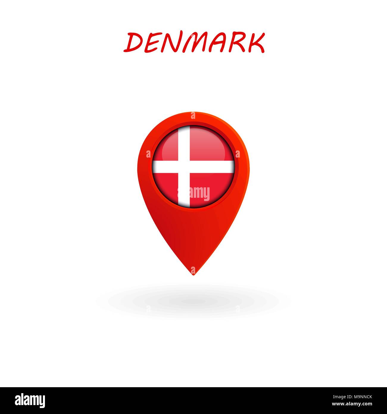 Location Icon for Denmark Flag, Vector, Illustration, Eps File Stock Vector Image & Art - Alamy