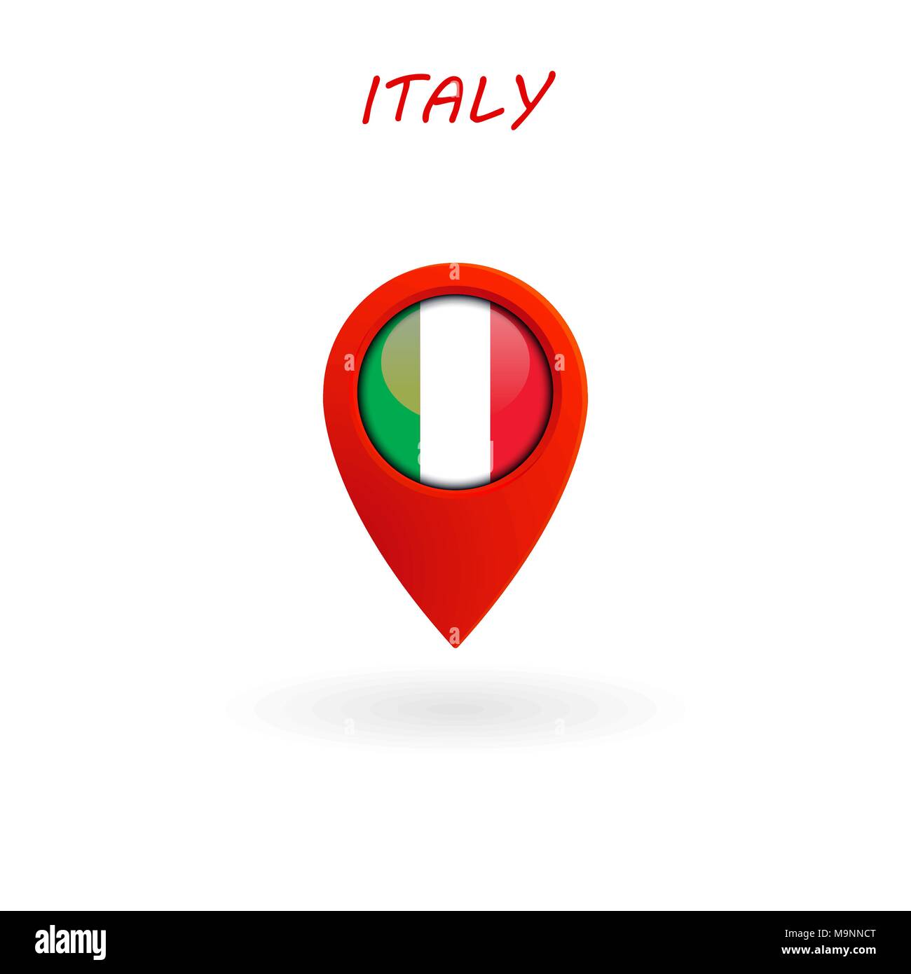 Isolated italy map marker pin hi-res stock photography and images - Alamy