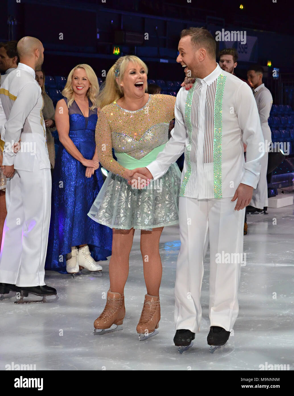 London, UK. Cheryl Baker and Dan Whiston at The Dancing On Ice 2018 ...