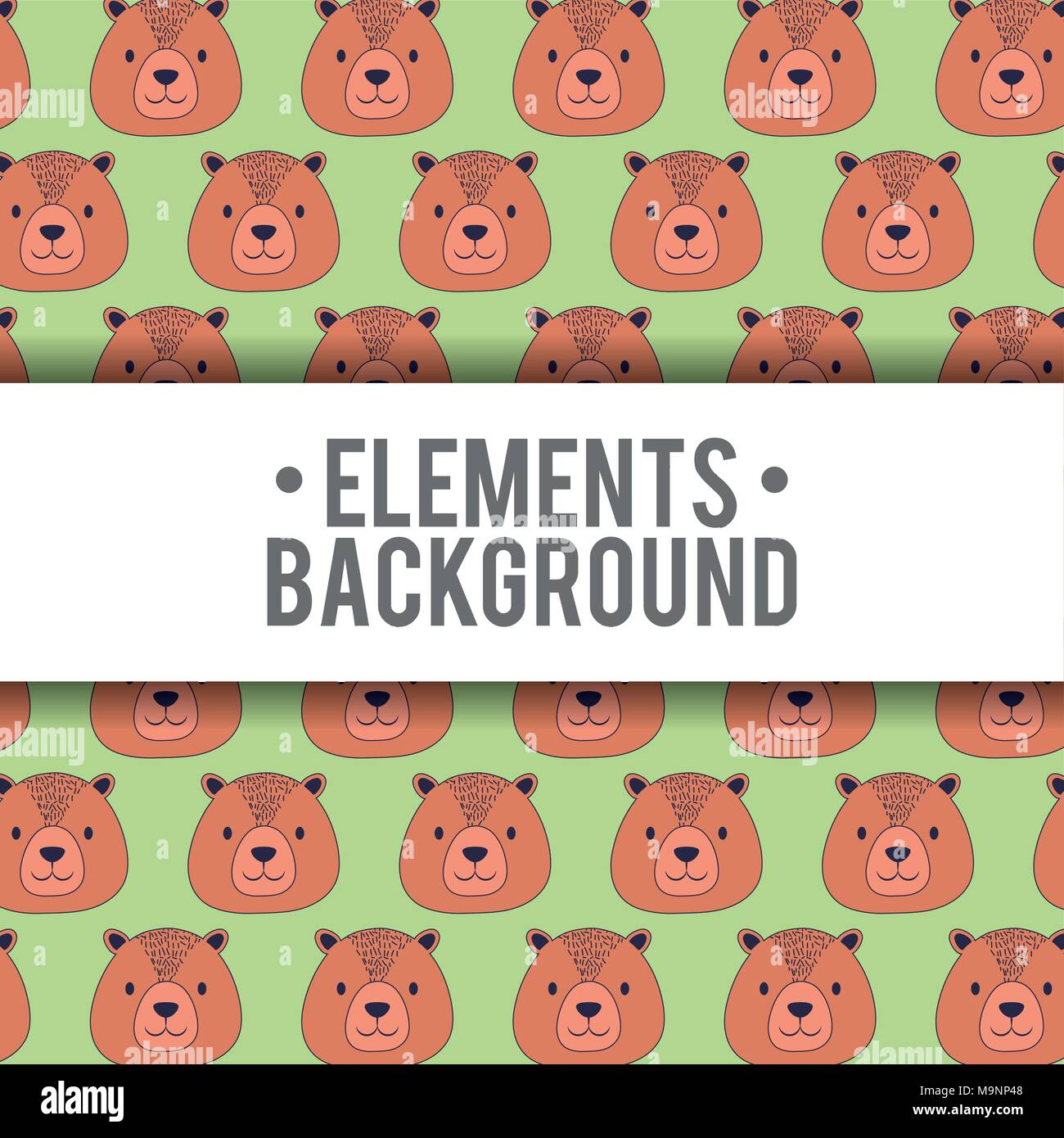 Elemets background design of cute bears, colorful design vector ...