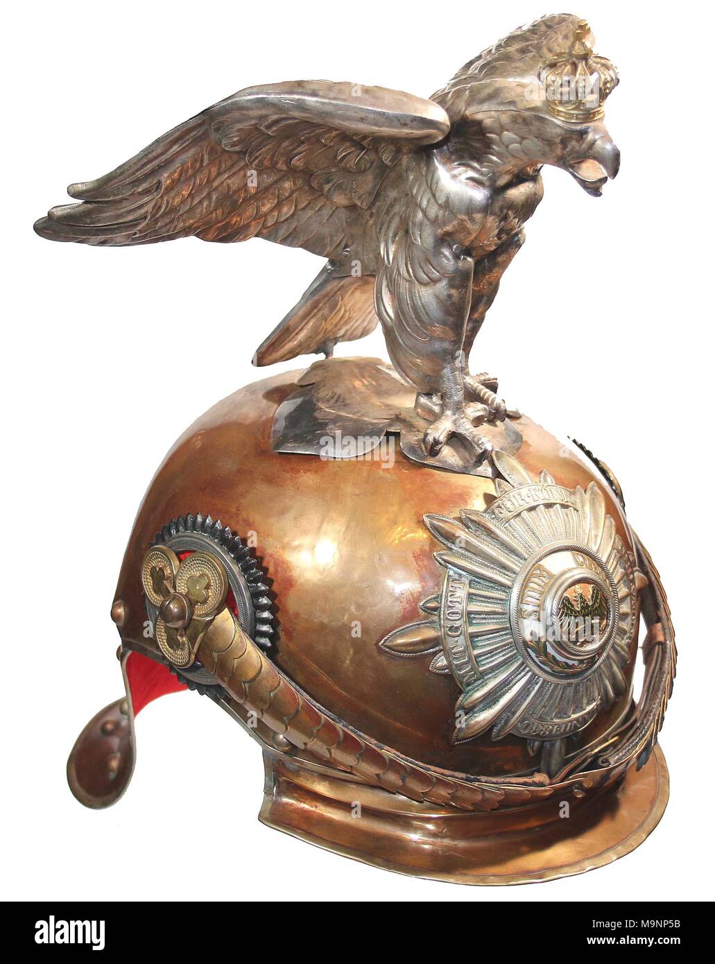 Prussian Garde-du Corps parade helmet with eagle top ornament , pre ...