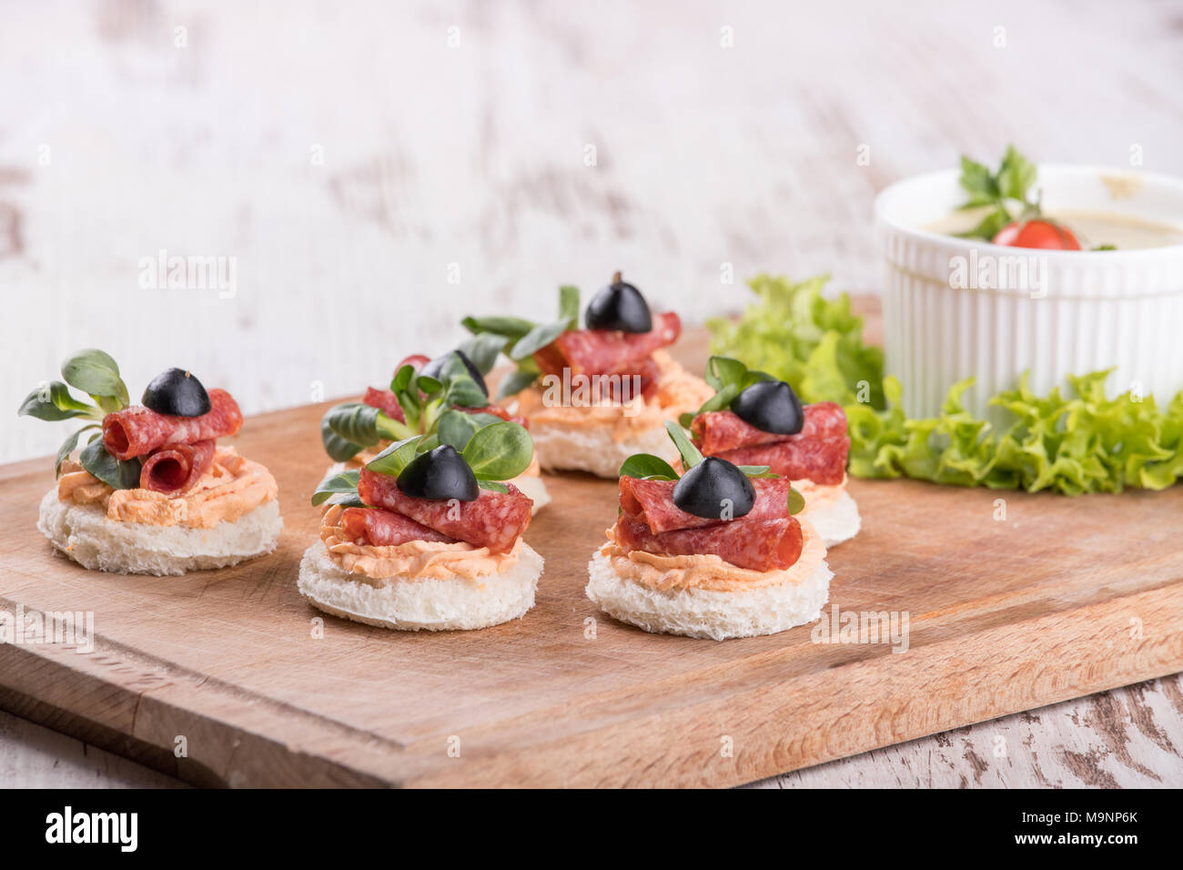 Salami canapes hi-res stock photography and images - Alamy