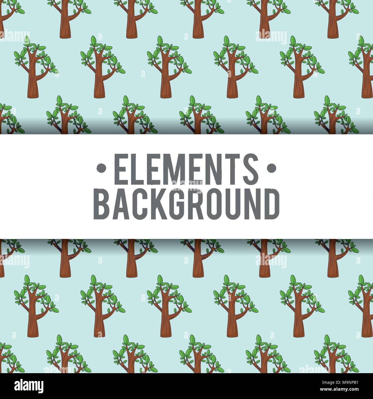 Elements background with trees icon, colorful design. vector ...