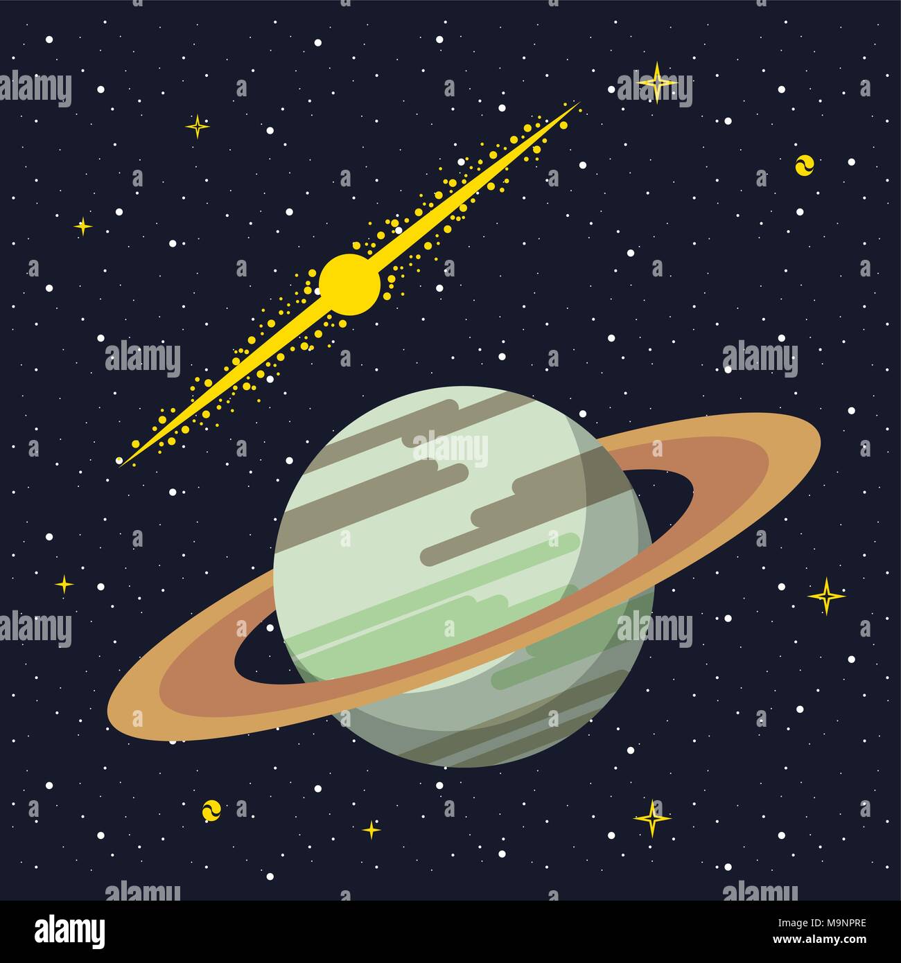Saturn planet solar stars in Stock Vector Images - Alamy