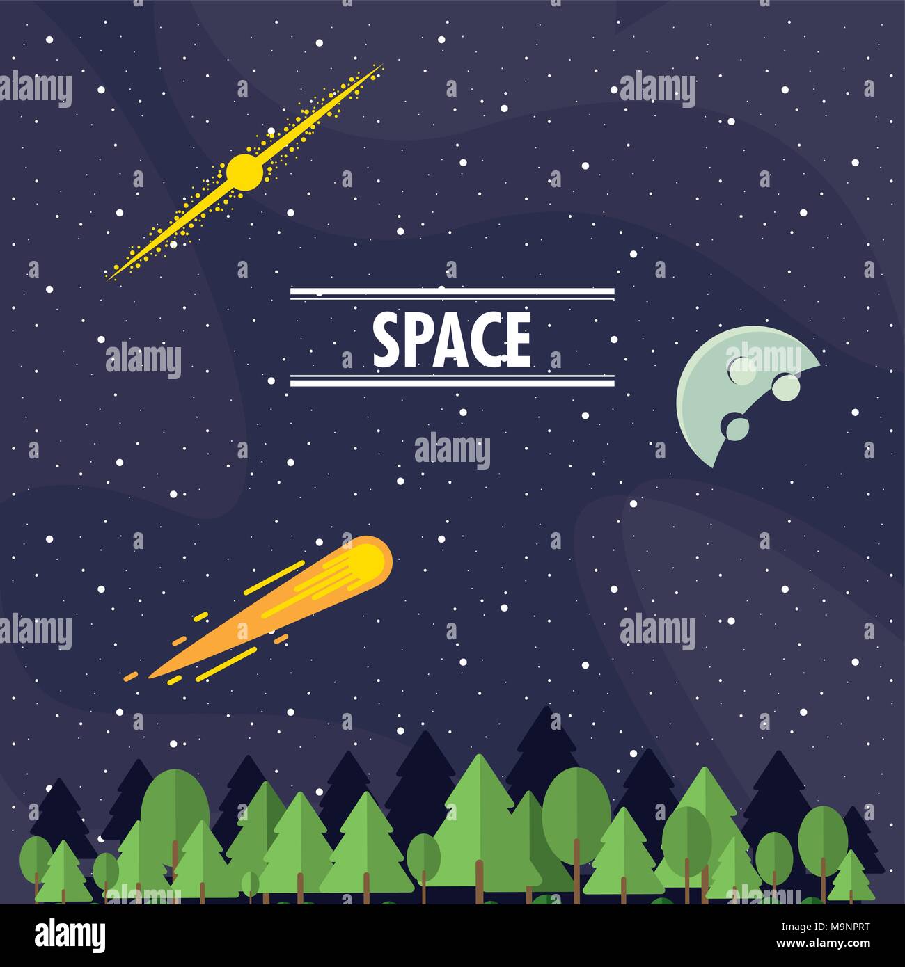 Beautiful view forest from Stock Vector Images - Alamy