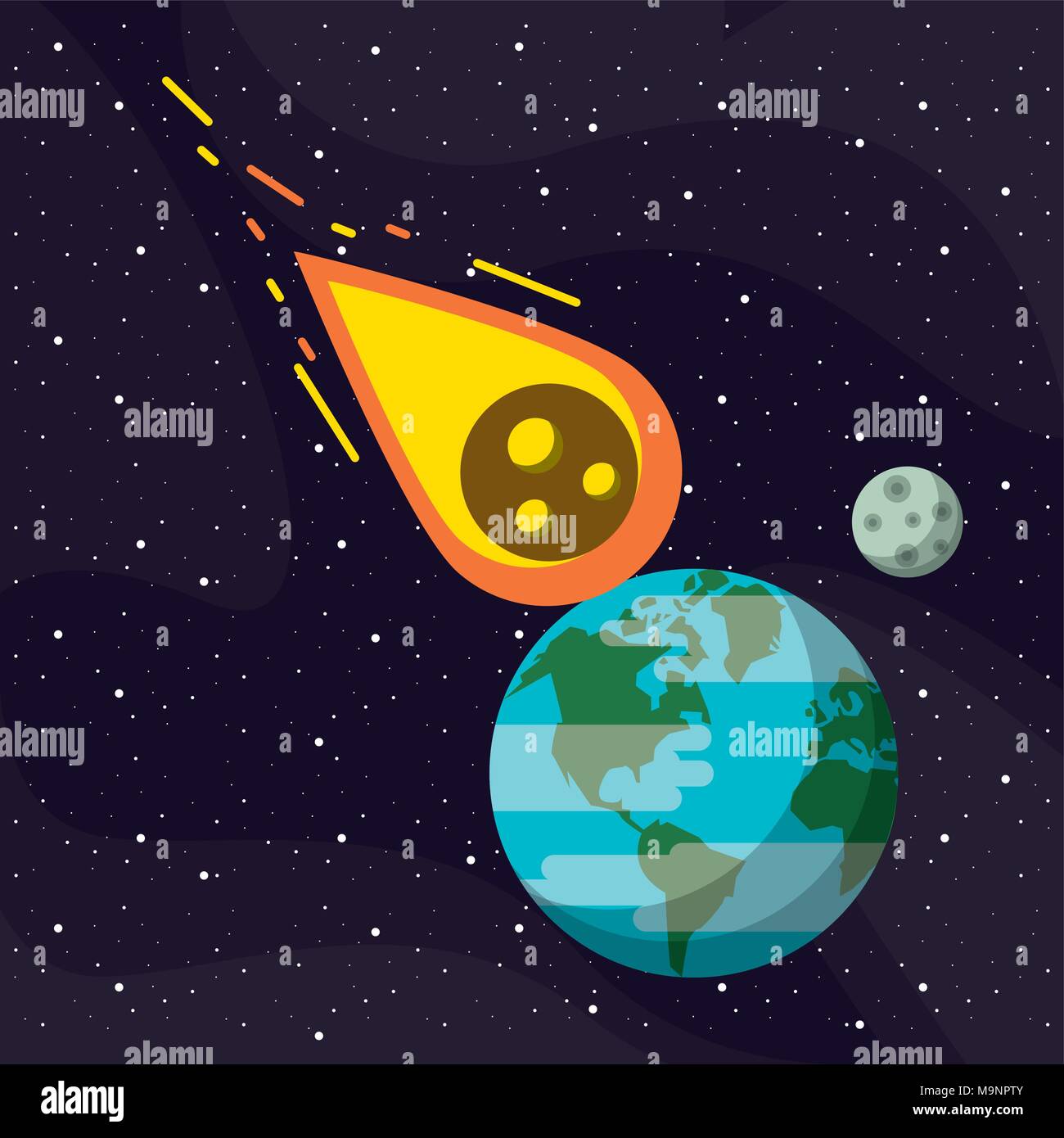 Meteor flying to the earth Stock Vector Image & Art - Alamy