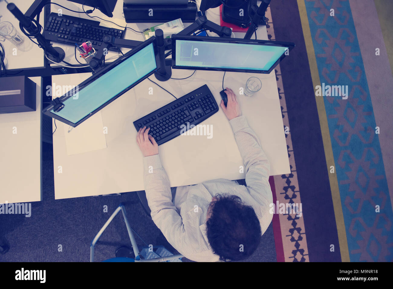 Top View Of Software Developer Writing Programming Code On Computer