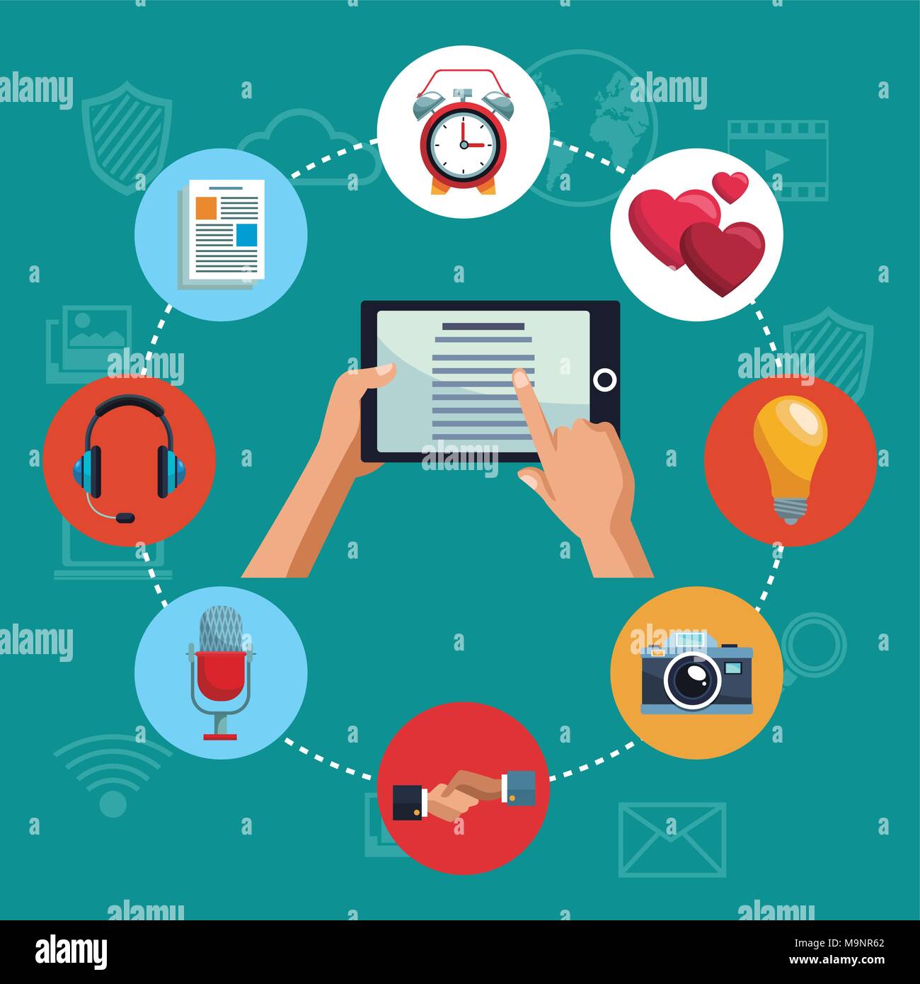 Navigating on social media Stock Vector Image & Art - Alamy