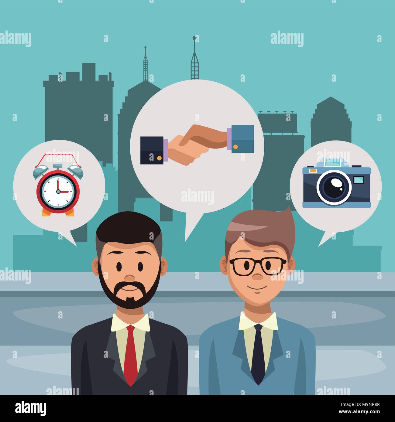 Businessmens talking cartoon Stock Vector Image & Art - Alamy