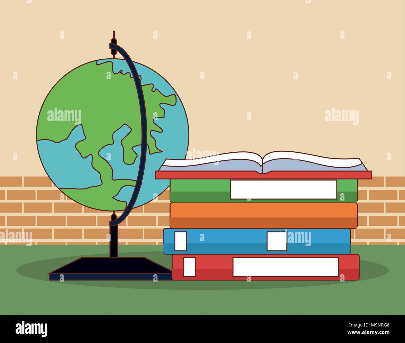 Stacked books cartoon Stock Vector Images - Alamy
