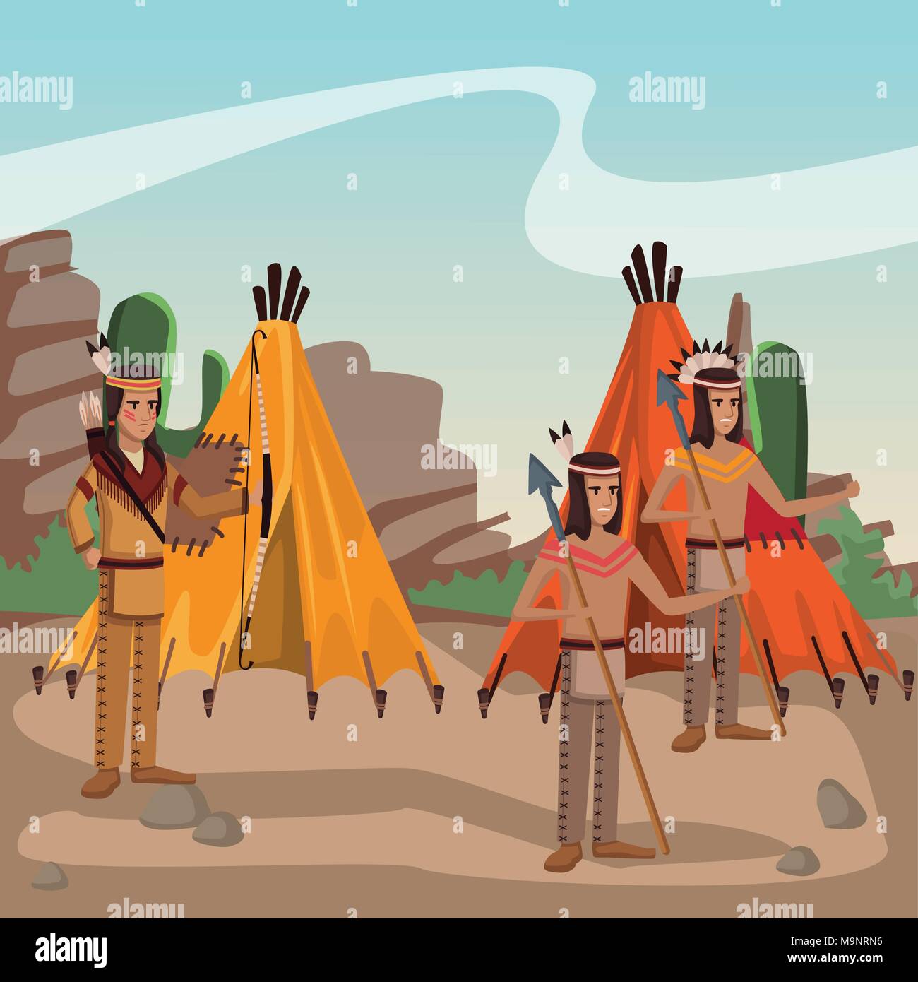 Indian tents Stock Vector Images - Alamy